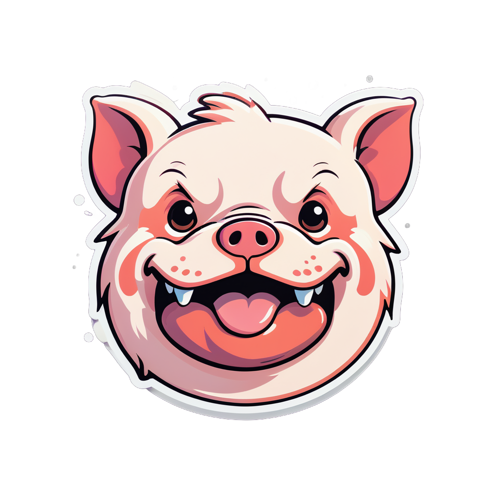 I made an AI sticker of stupid dog pig