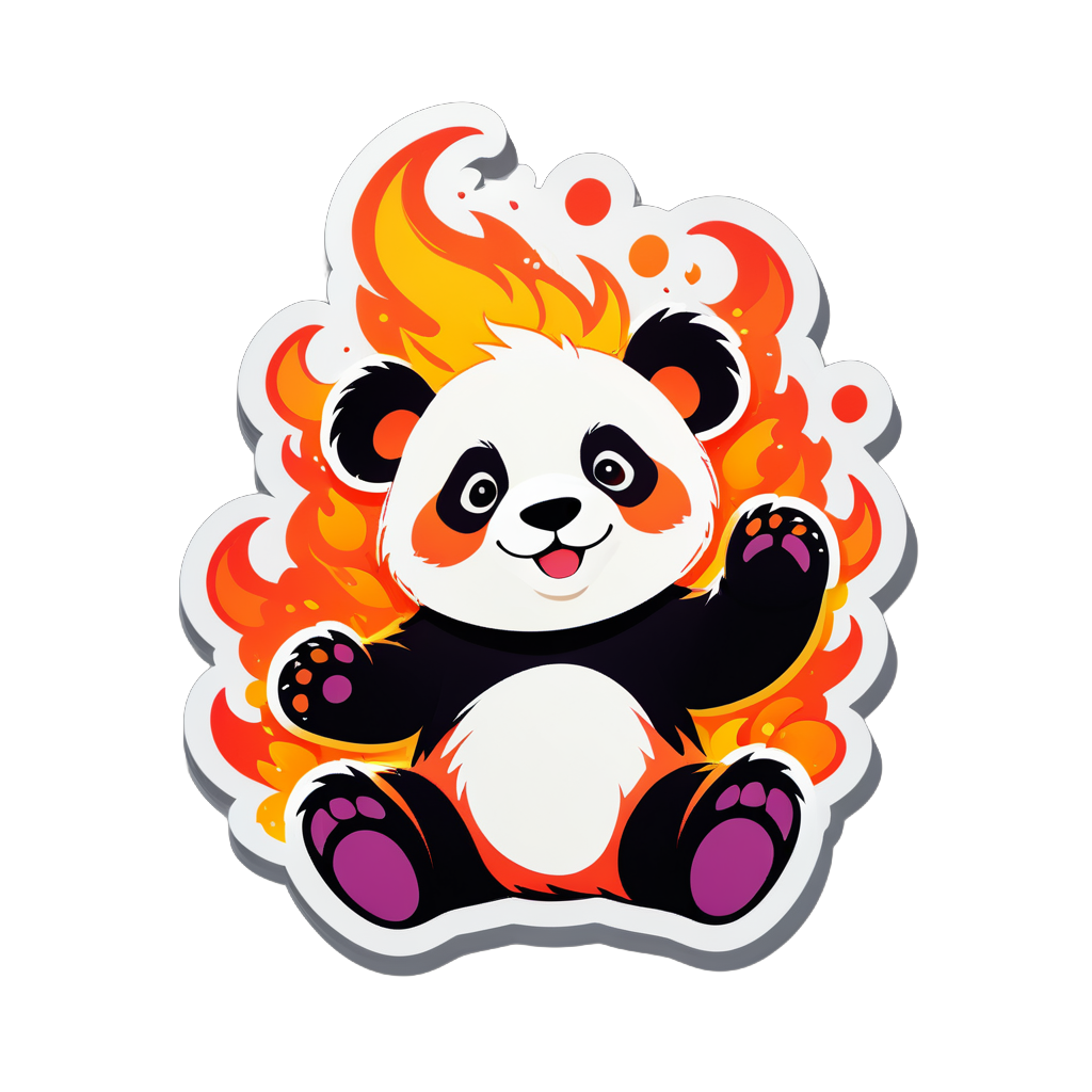 I made an AI sticker of fire panda