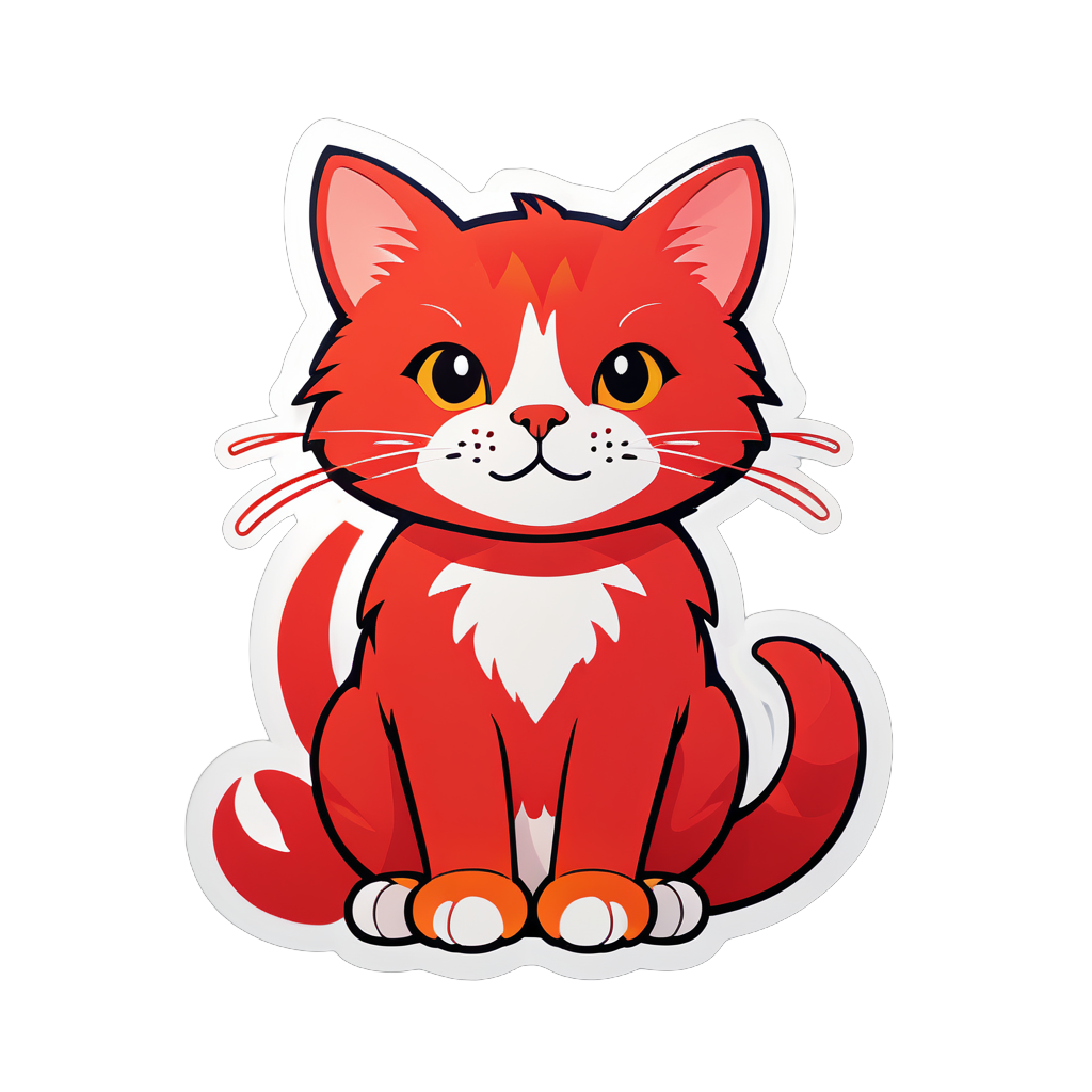 I made an AI sticker of red cat