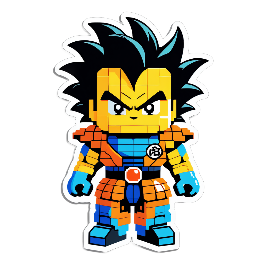 I made an AI sticker of pixel dragon ball man as lego