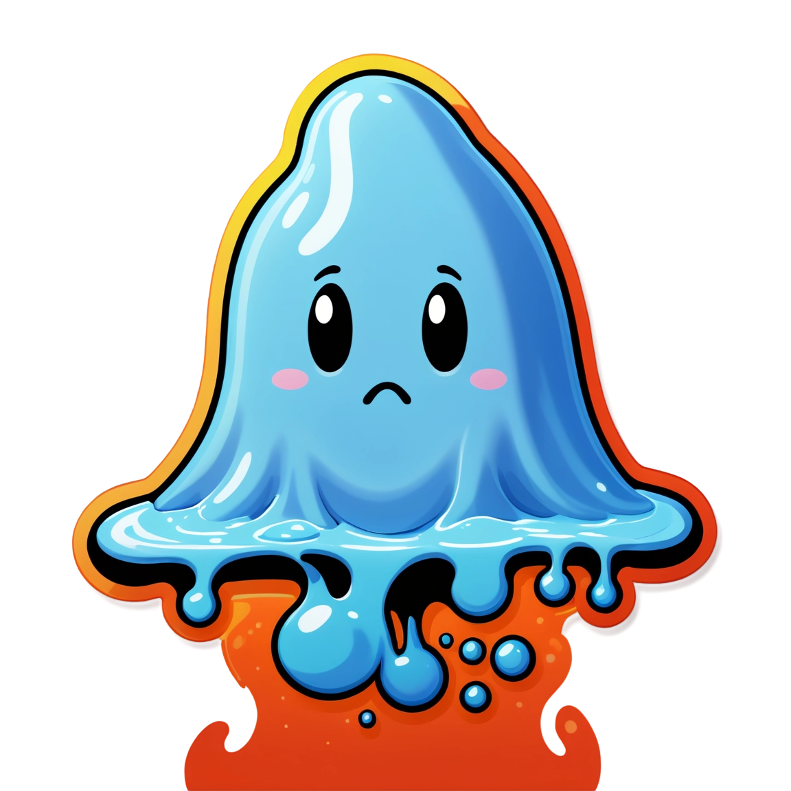 I made an AI sticker of A light blue magic Slime, drool, Disney cartoon ...