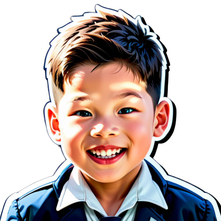 I made an AI sticker of A boy in school uniform