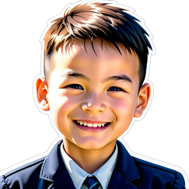 I made an AI sticker of A boy in school uniform