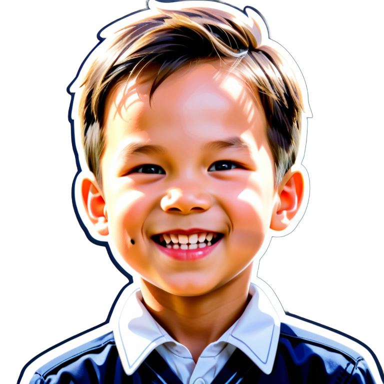 I made an AI sticker of A boy in school uniform