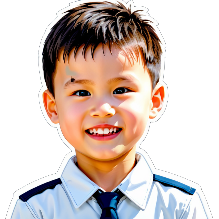 I made an AI sticker of A boy in school uniform
