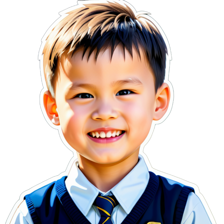 I made an AI sticker of A boy in school uniform