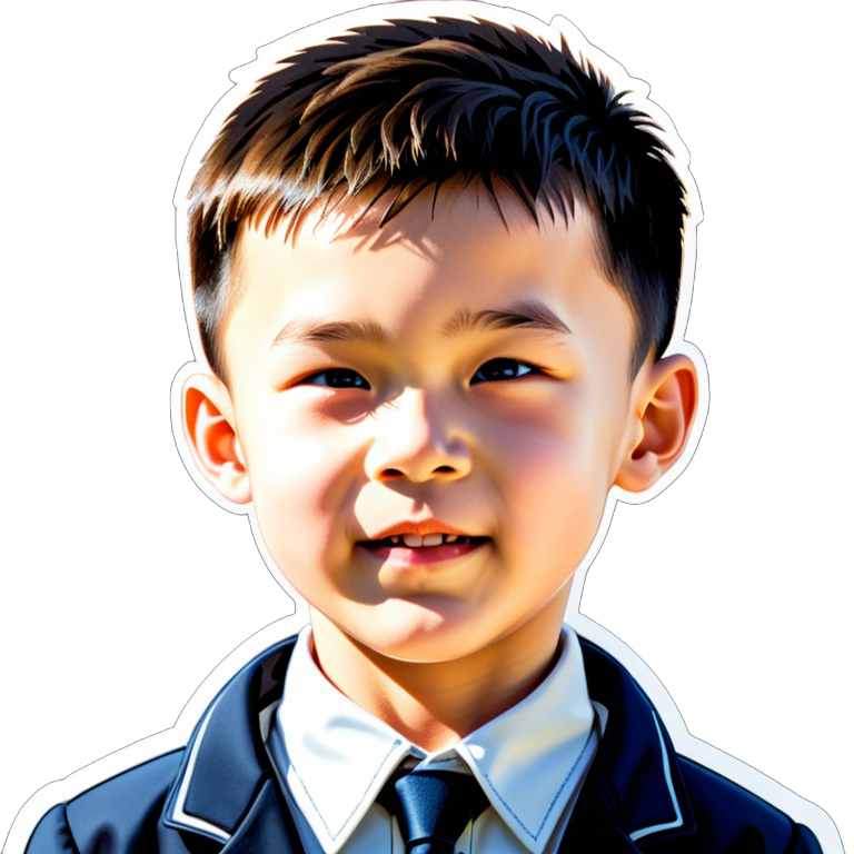 I made an AI sticker of A boy in school uniform