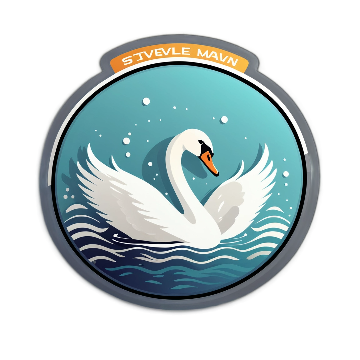 I made an AI sticker of logo with swan element