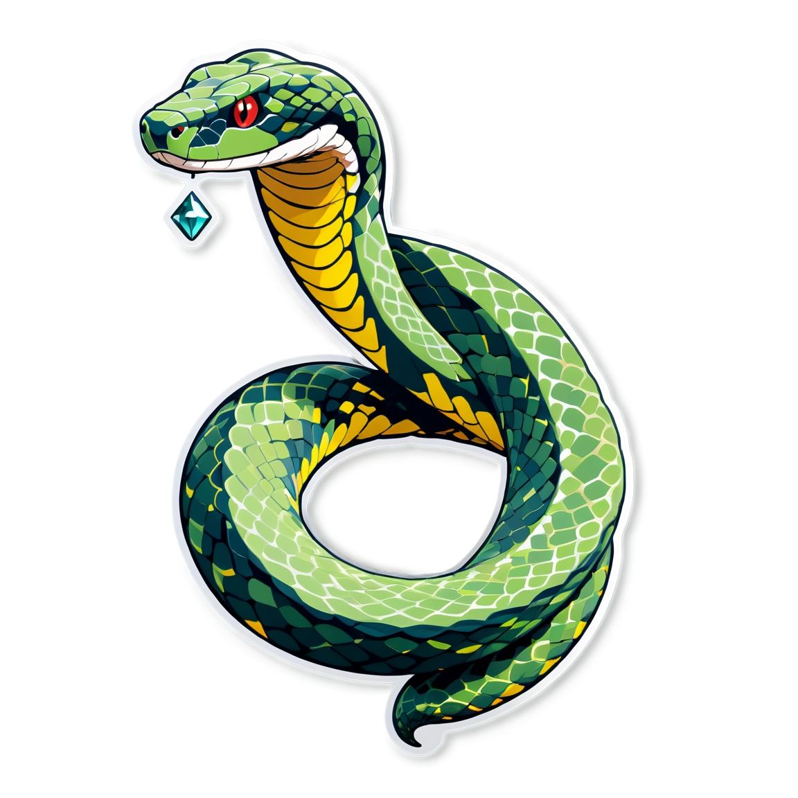 I made an AI sticker of snake with Diamond like scales