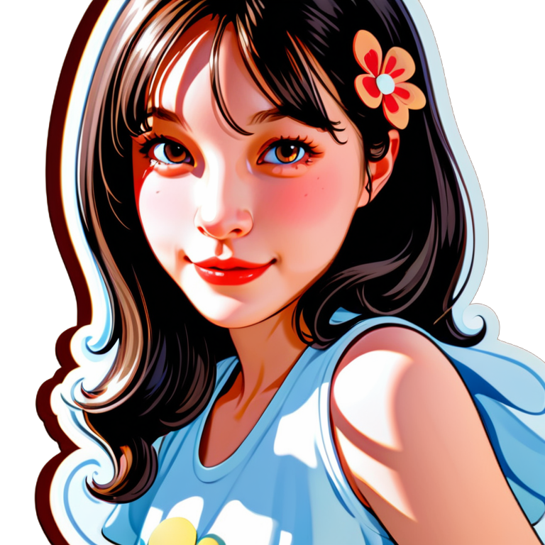 I made an AI sticker of sweet girl