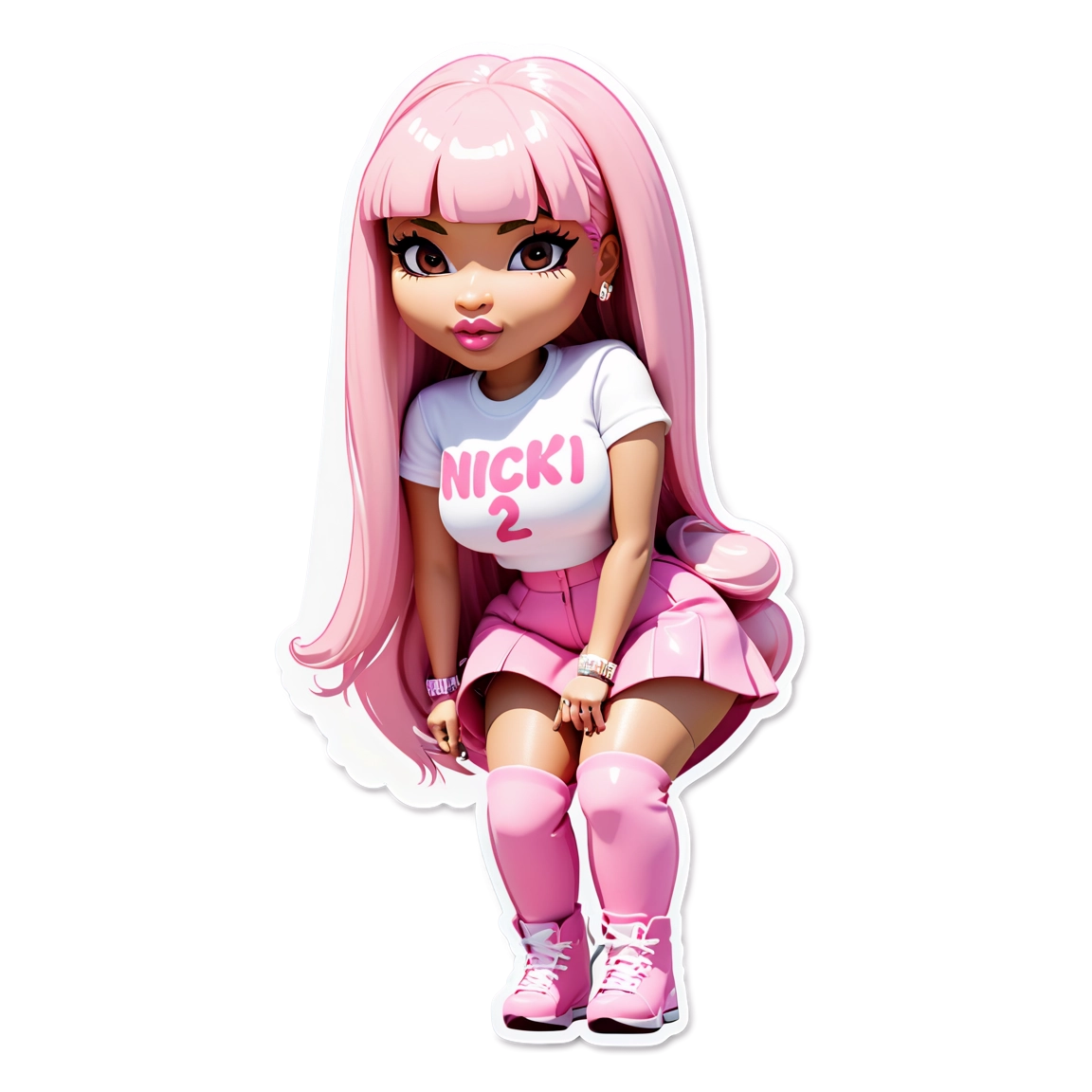 I made an AI sticker of pink friday 2, nicki minaj, GAG CITY