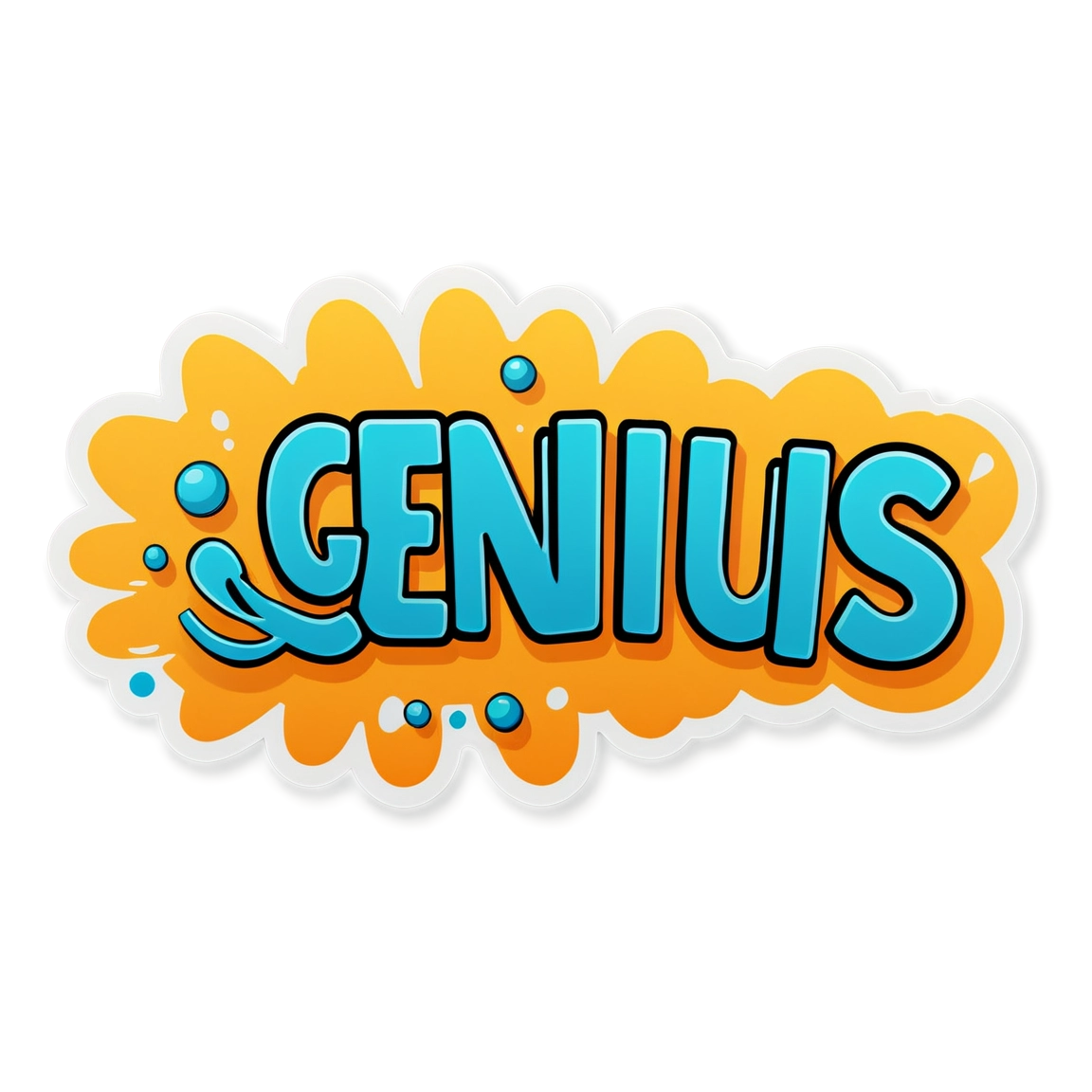 I made an AI sticker of "GENIUS" English club sticker pack