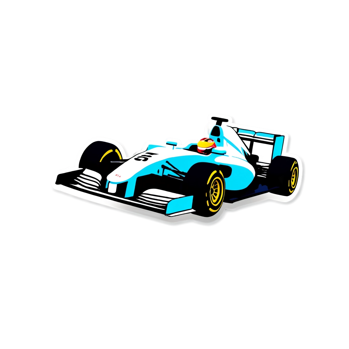 I made an AI sticker of cute F1 racecar