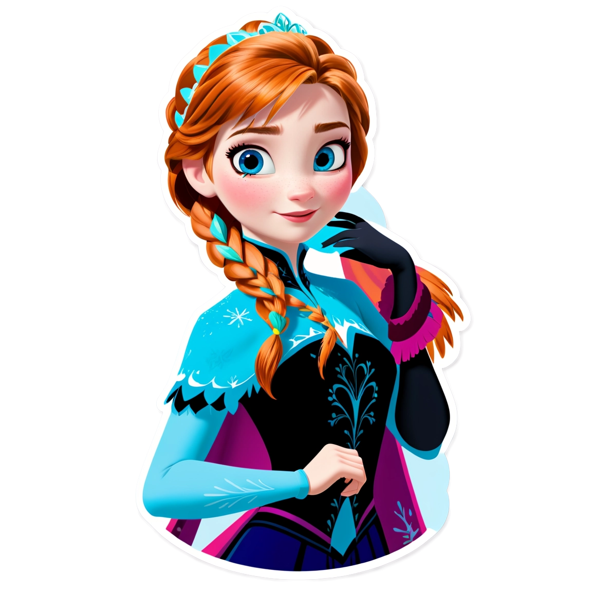 I made an AI sticker of anna from frozen