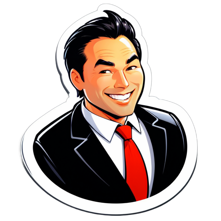 I made an AI sticker of smile boss with few hair