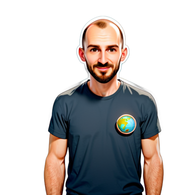 I made an AI sticker of A man who loves to travel, a geography teacher ...