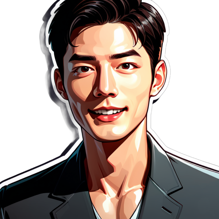 I made an AI sticker of handsome man