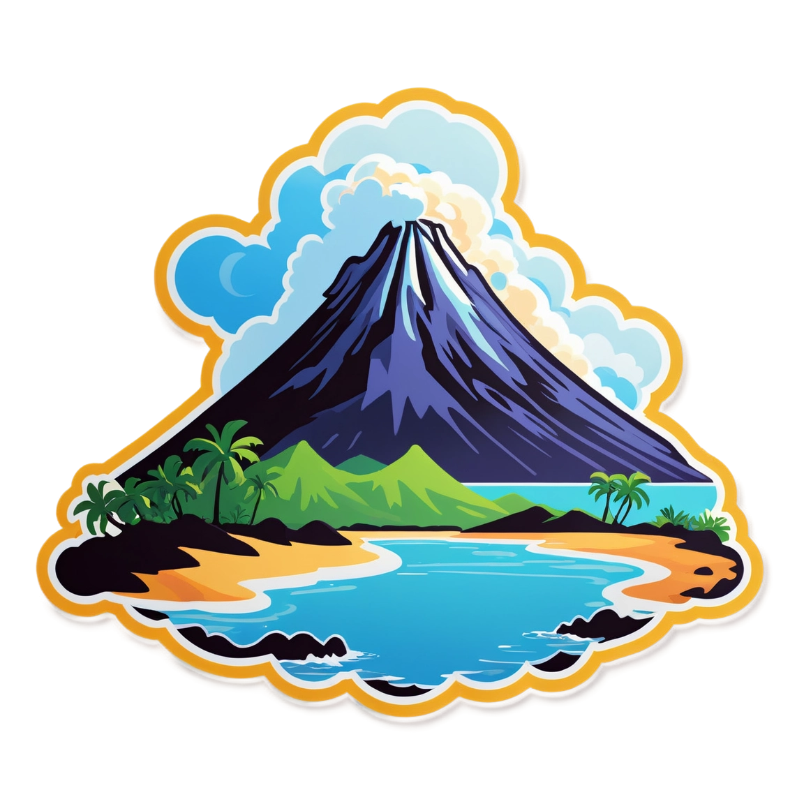 I made an AI sticker of mayon vocano by the sea