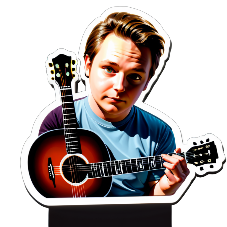I made an AI sticker of daniel and guitar