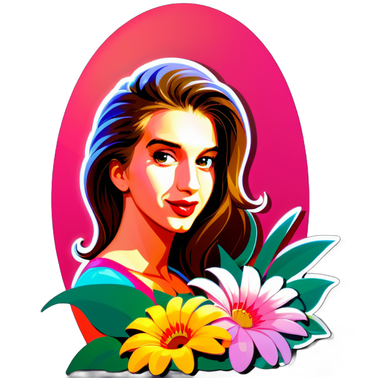 I made an AI sticker of irina and flowers