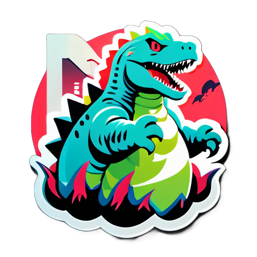 I made an AI sticker of good godzilla