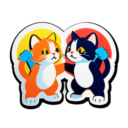 I made an AI sticker of Fighting cats