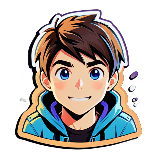I made an AI sticker of Young Guy, Video game lover, Introvert