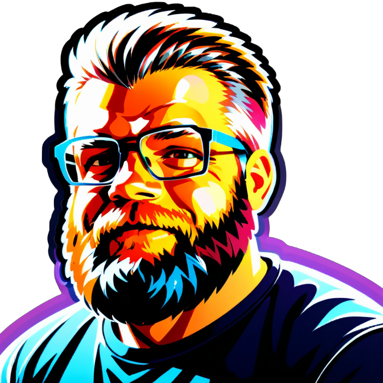 I made an AI sticker of galaxic, space, anime style, bearded, gamer ...