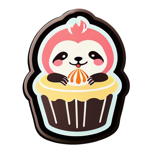 I made an AI sticker of Happily eating sloth cake