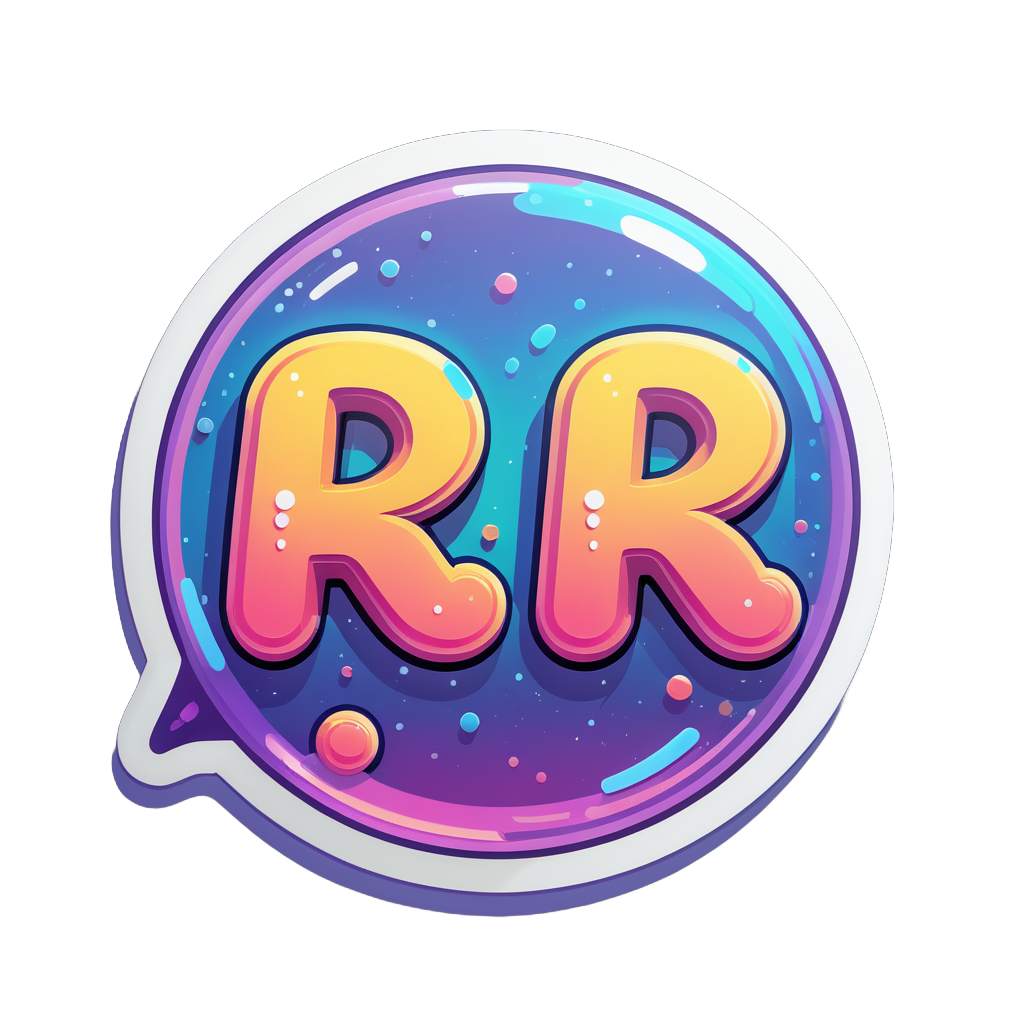 I made an AI sticker of “AR” in a bubble font