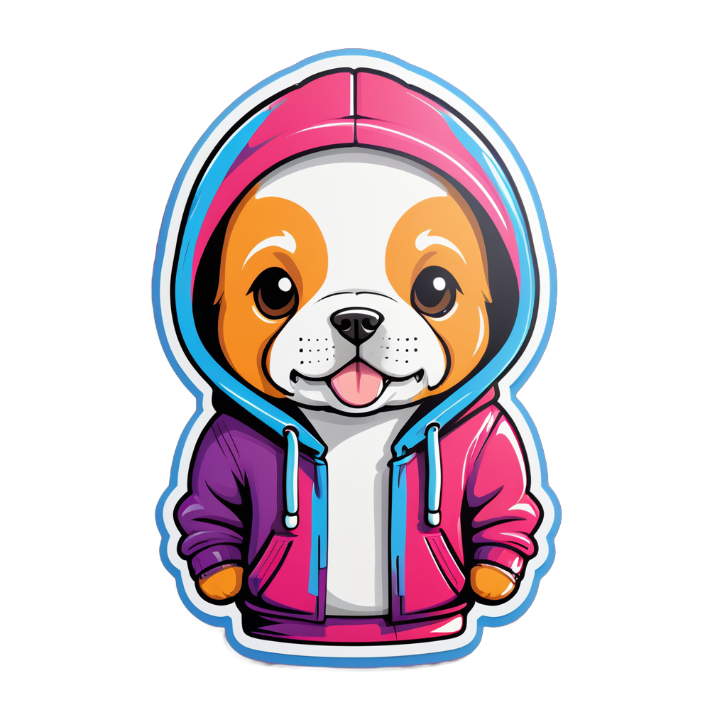 I made an AI sticker of Dog in a hoodie