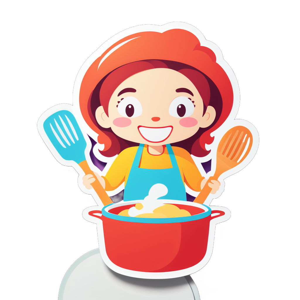 I made an AI sticker of mom cooking