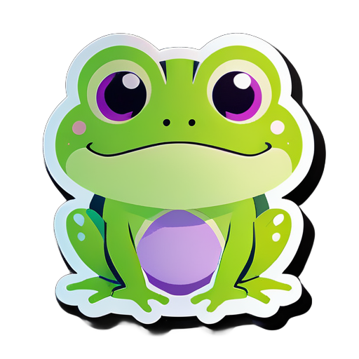 I made an AI sticker of frog, sticker, cute,