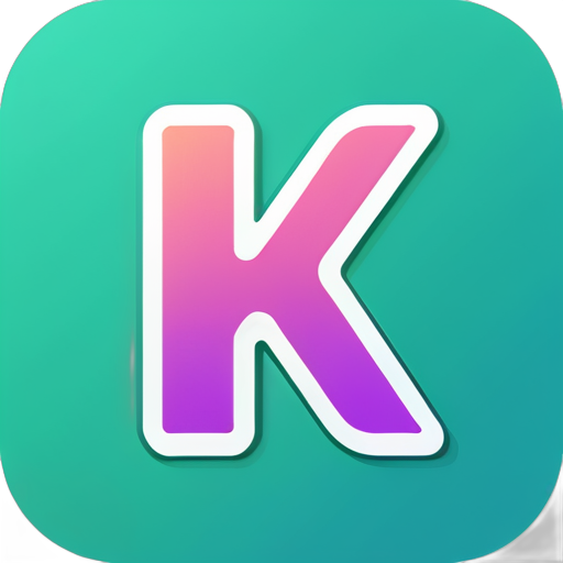 I made an AI sticker of video ,app icon, letter 'K'