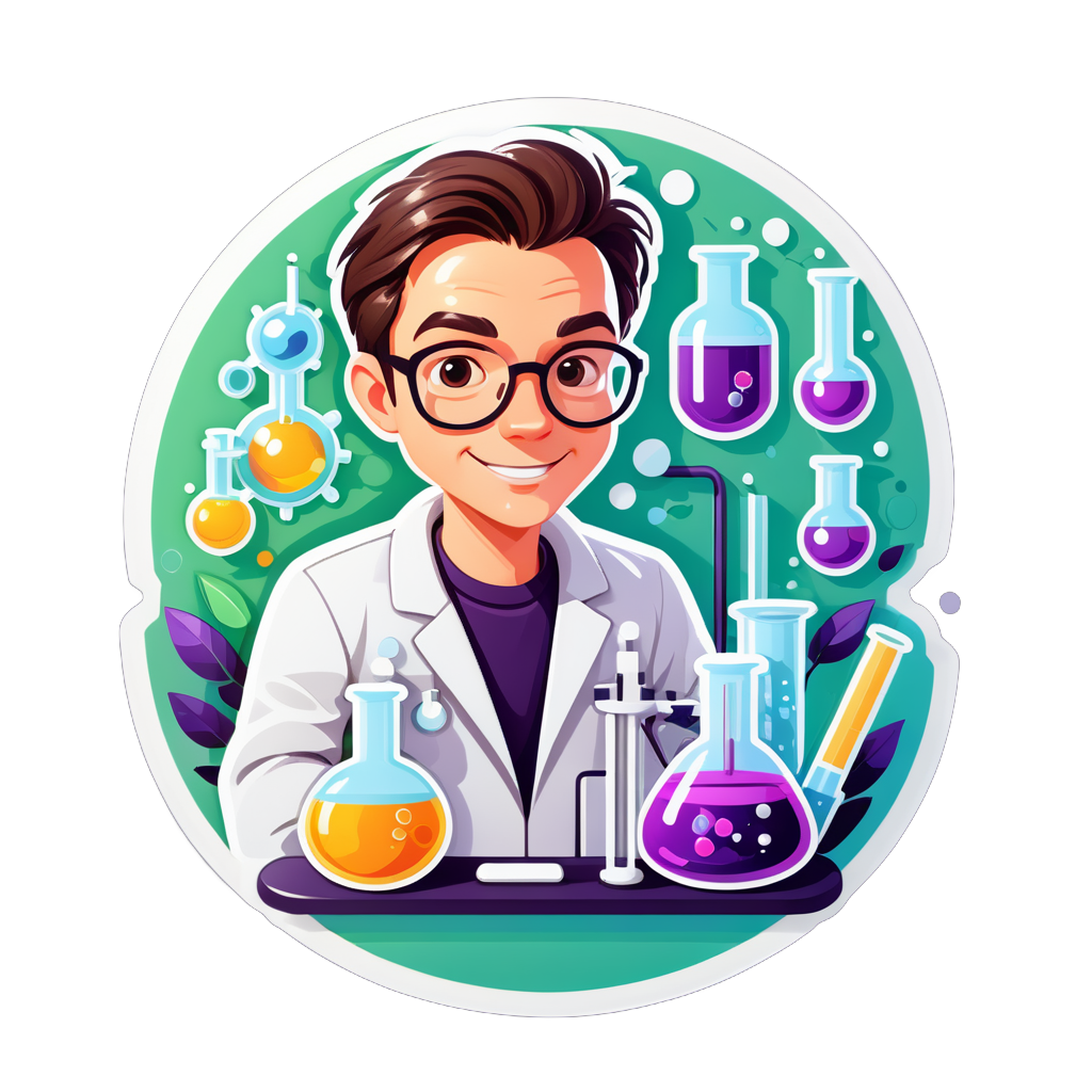 I made an AI sticker of Organic synthesis researcher