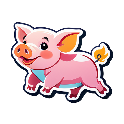 I made an AI sticker of A pig that can fly