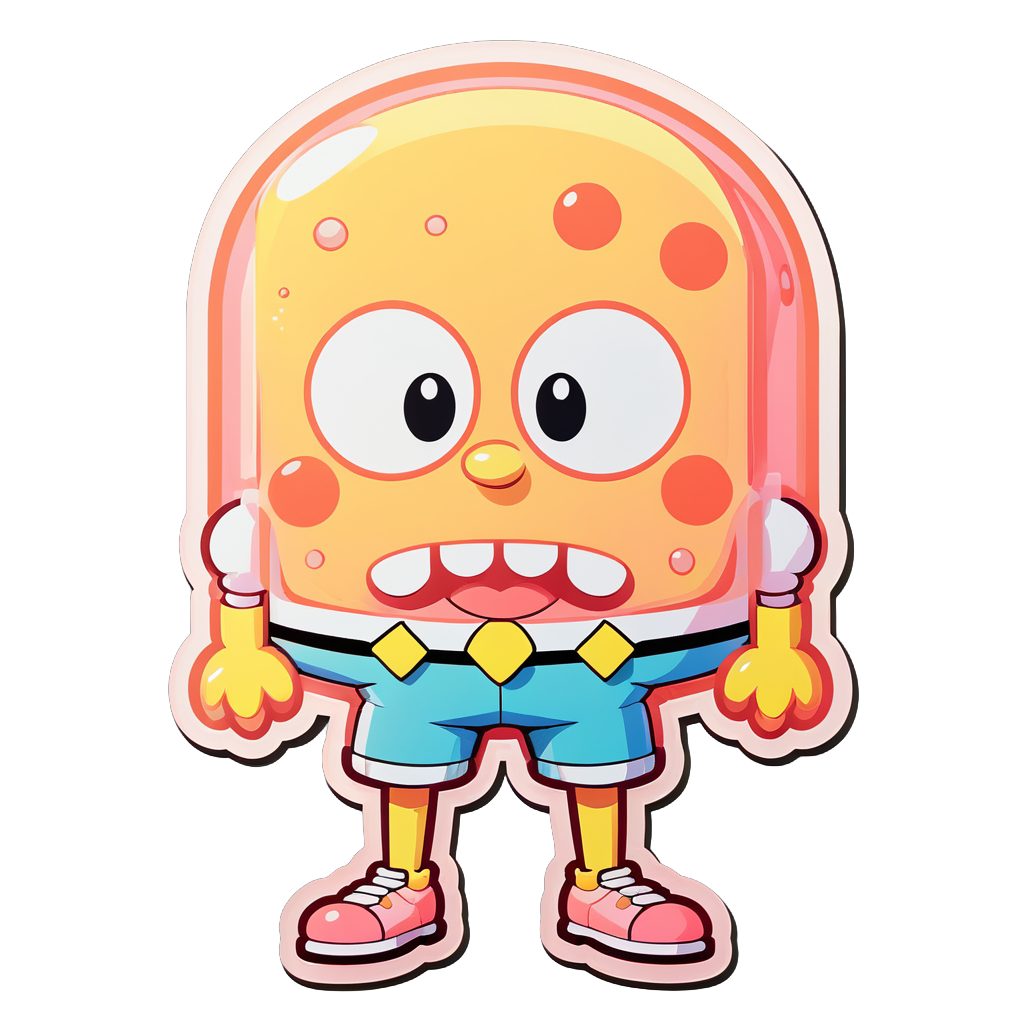 I made an AI sticker of SpongeBob,peach style