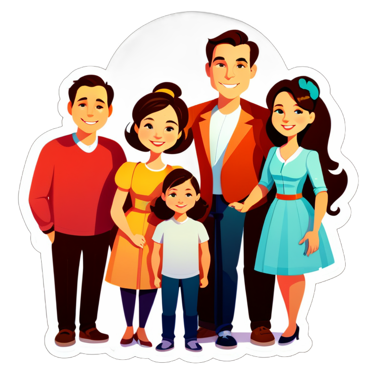 I made an AI sticker of family portrait