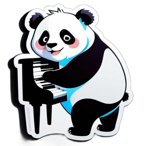 I made an AI sticker of A panda playing the piano