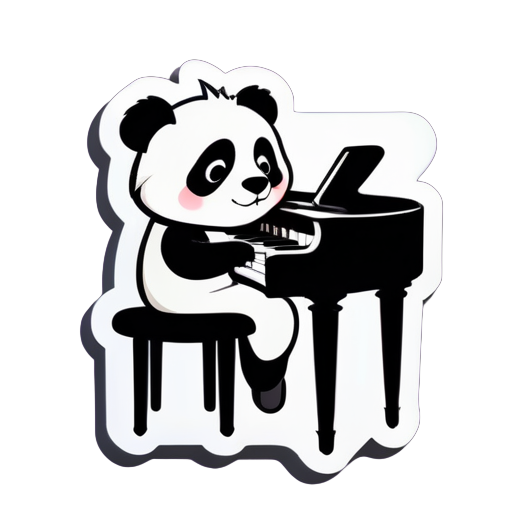 I made an AI sticker of A panda sitting on a chair playing the piano
