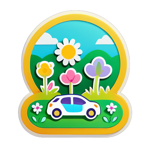 I made an AI sticker of Spring outing and spring outing