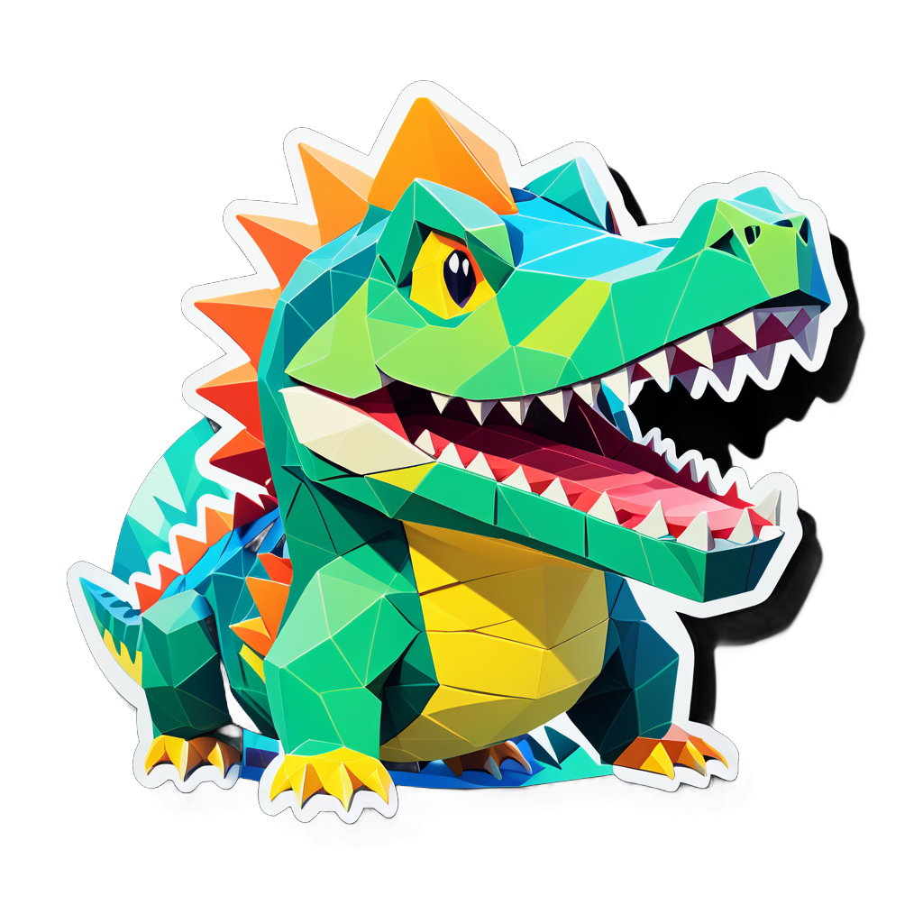 I made an AI sticker of low poly pokemon crocodile