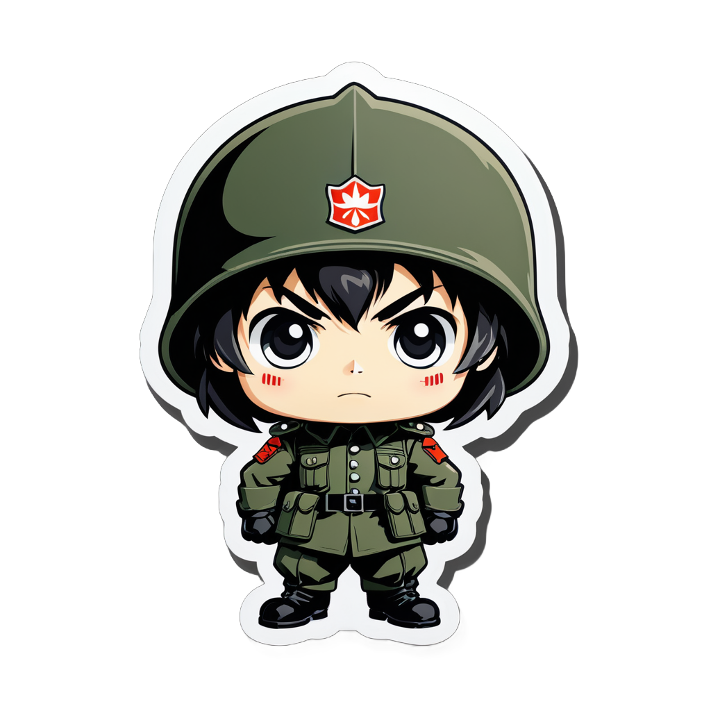 I made an AI sticker of a 1943 german soldier as an evil chibi anime ...