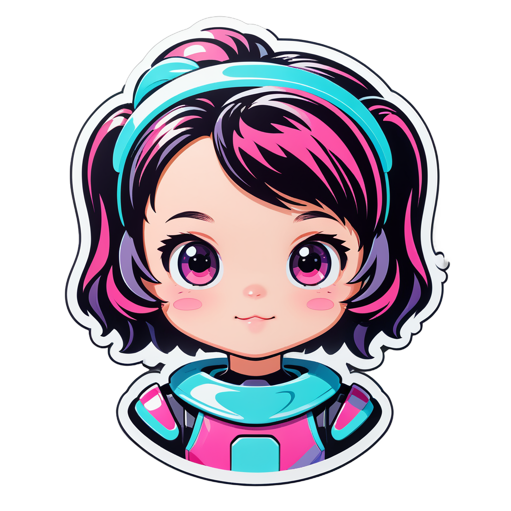 I made an AI sticker of cute girl bot head