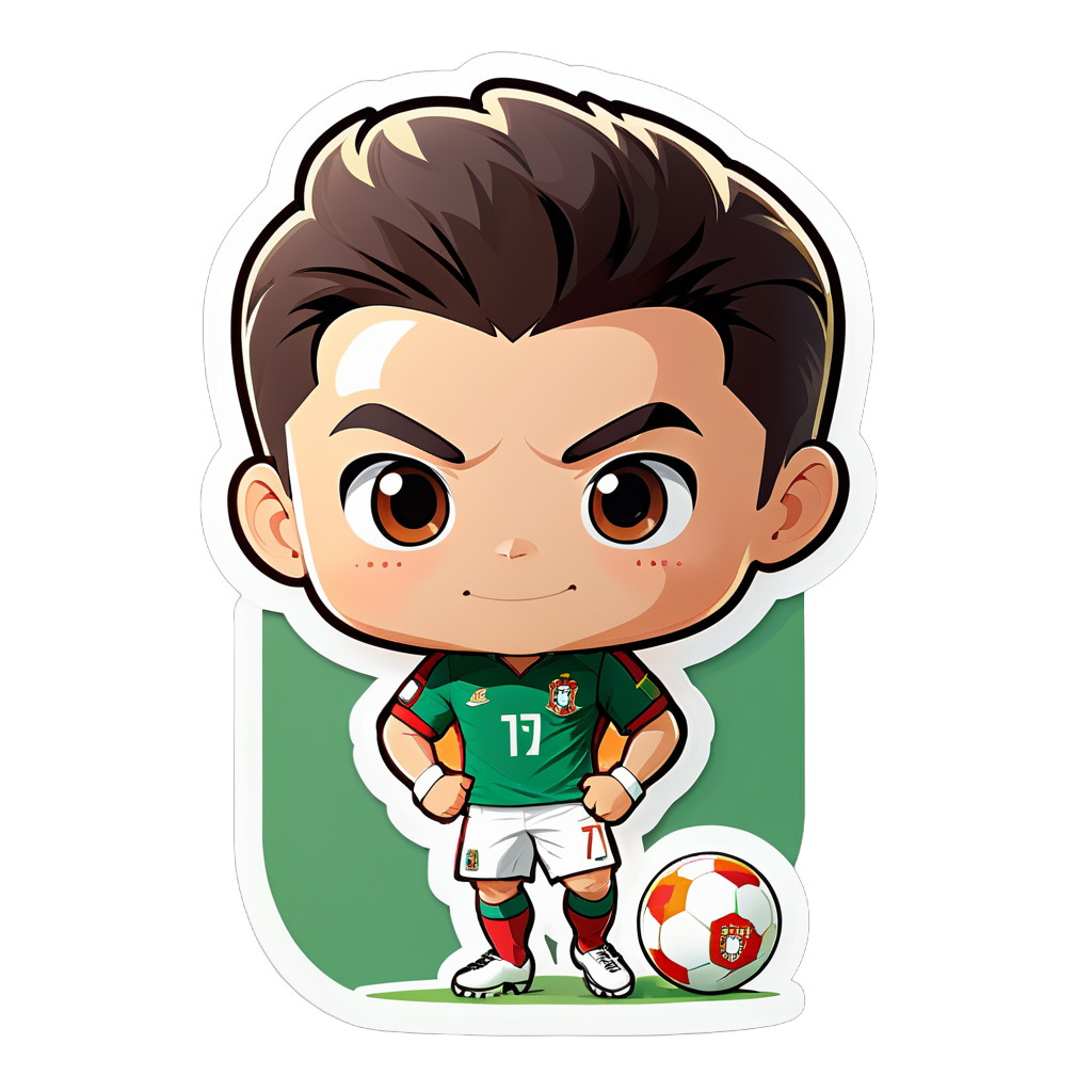 I made an AI sticker of Chibi Ronaldo scoring for portugal