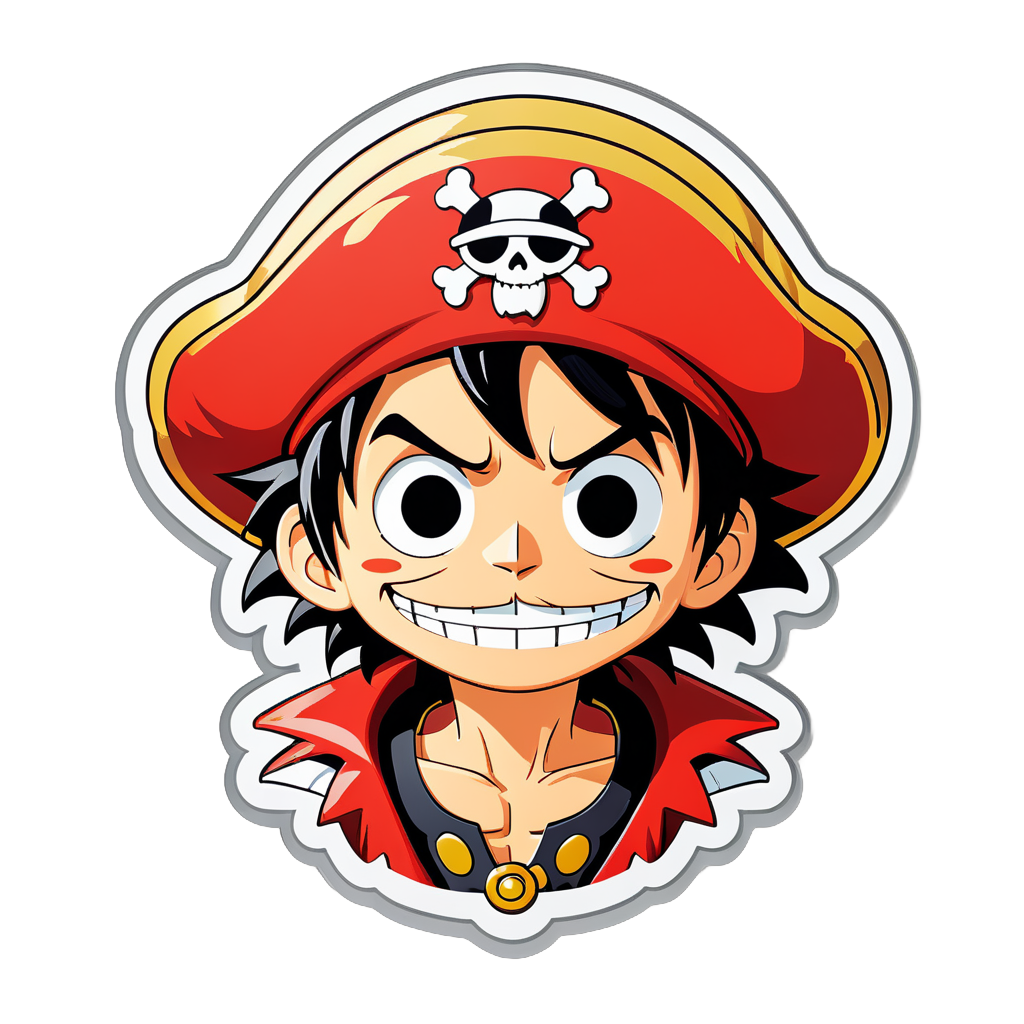 I made an AI sticker of Pirate King Luffy Emoji