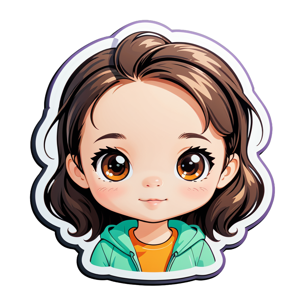 I made an AI sticker of cute girl