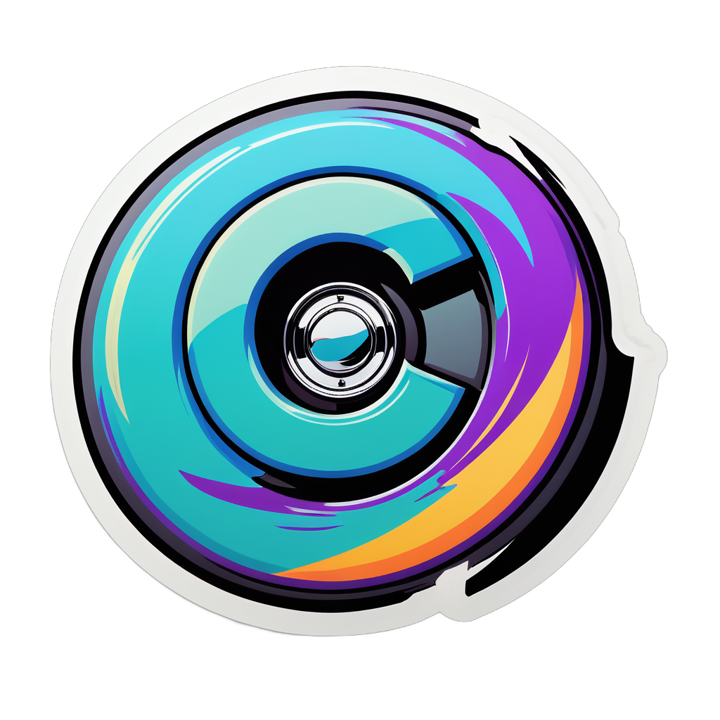 I made an AI sticker of Letter C in HALF car wheel