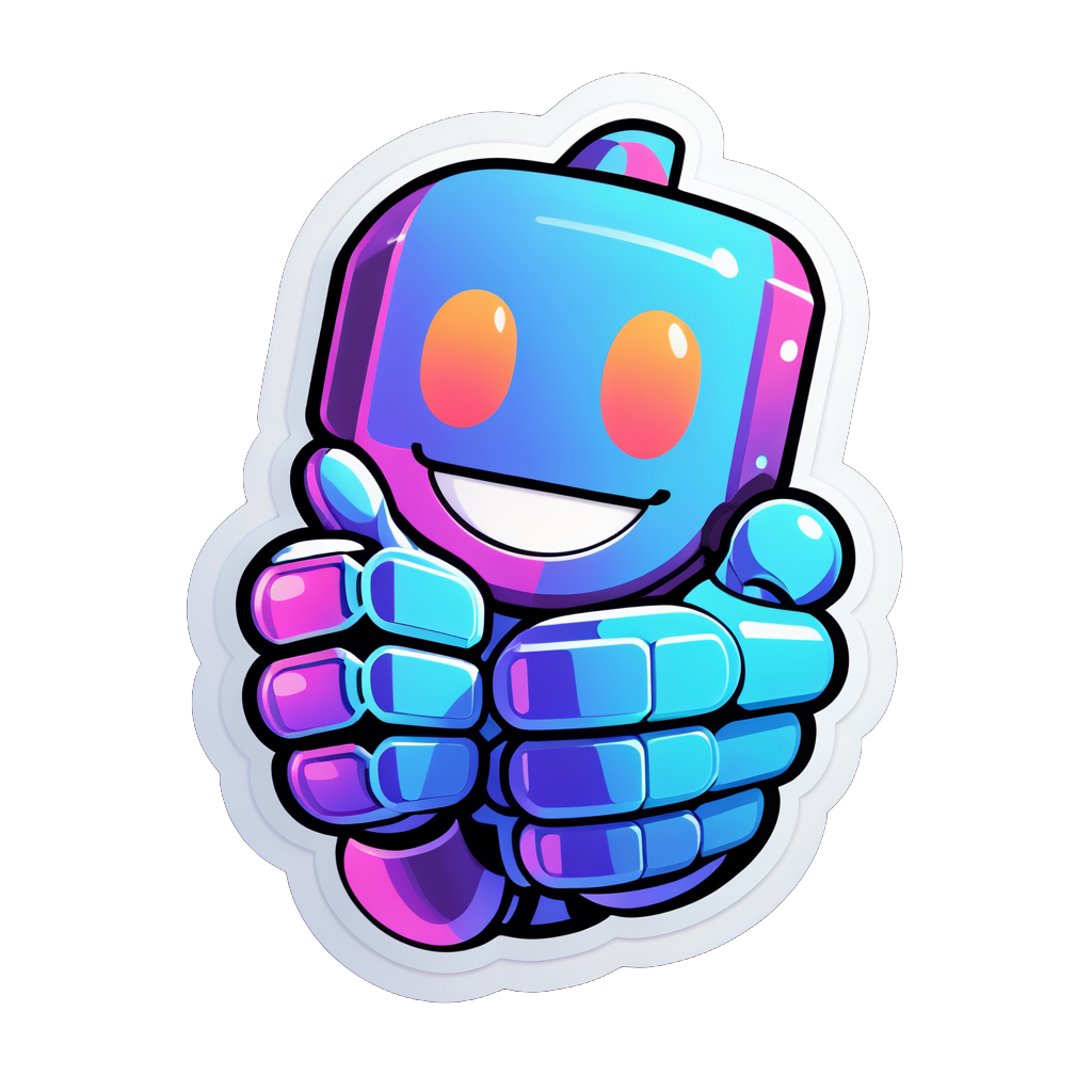 I made an AI sticker of bot showing thumb-up