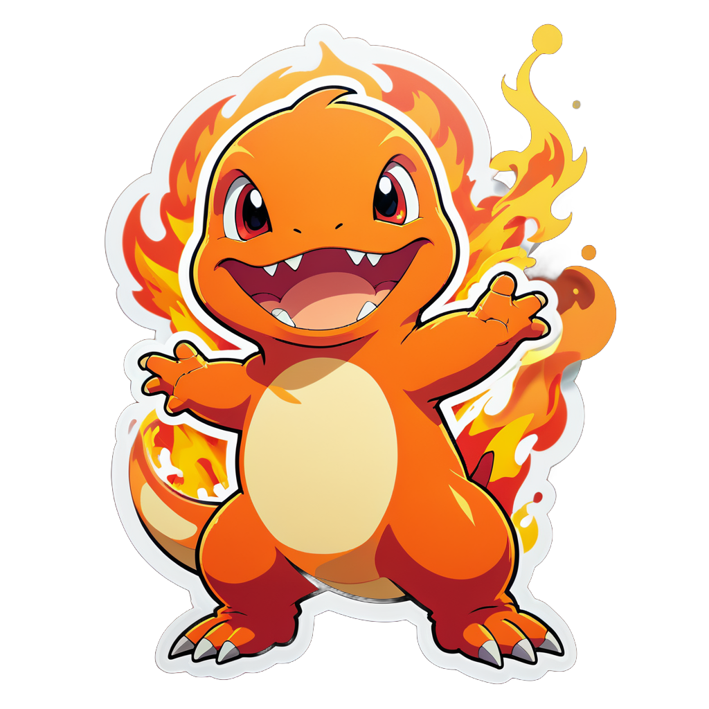 I made an AI sticker of Charmander Fire breathing